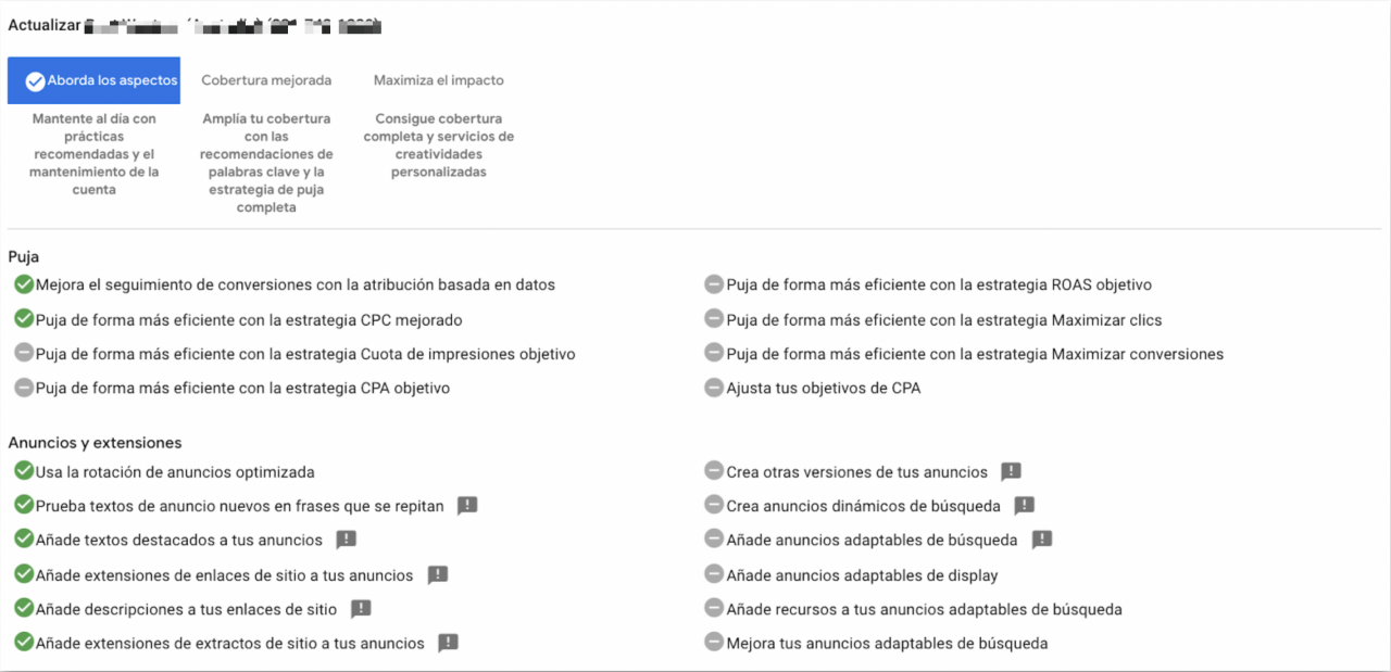 Google Auto applied recommendations - Optimiza tus campañas