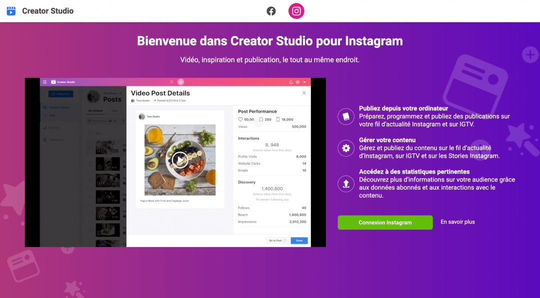 Programmez des posts Instagram