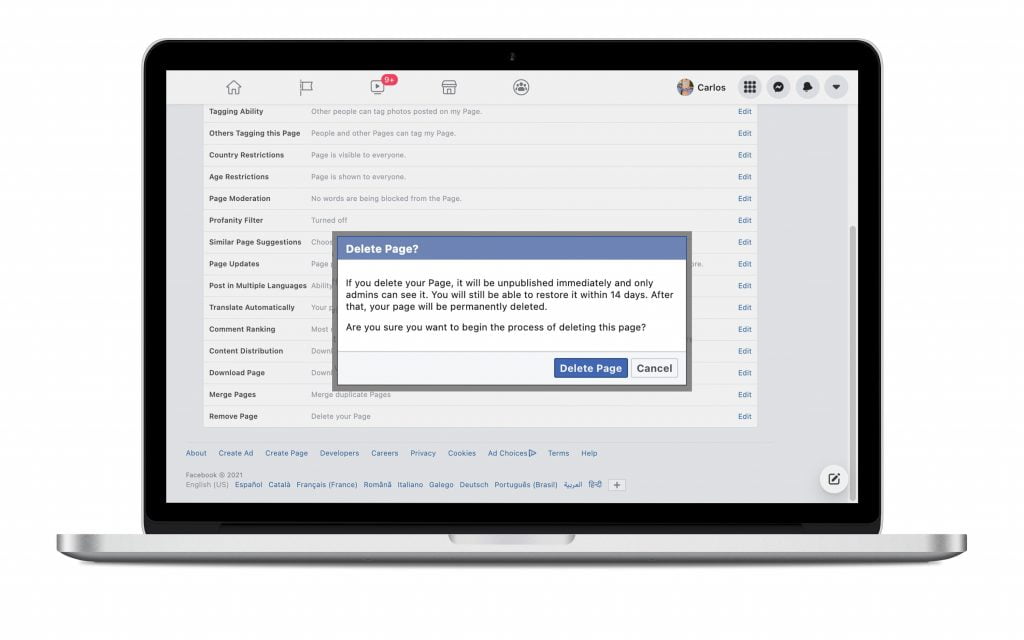 How to delete Facebook account and profile