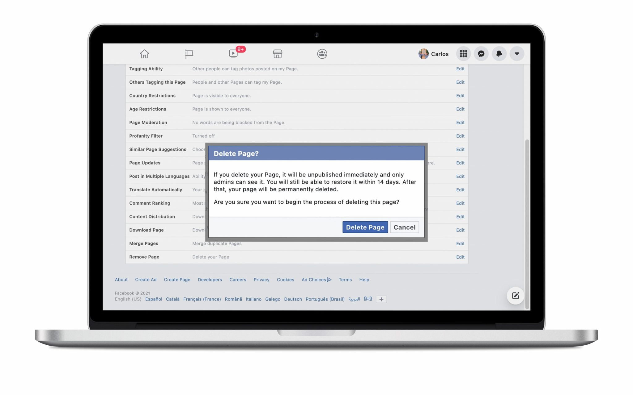 How to delete Facebook account and profile
