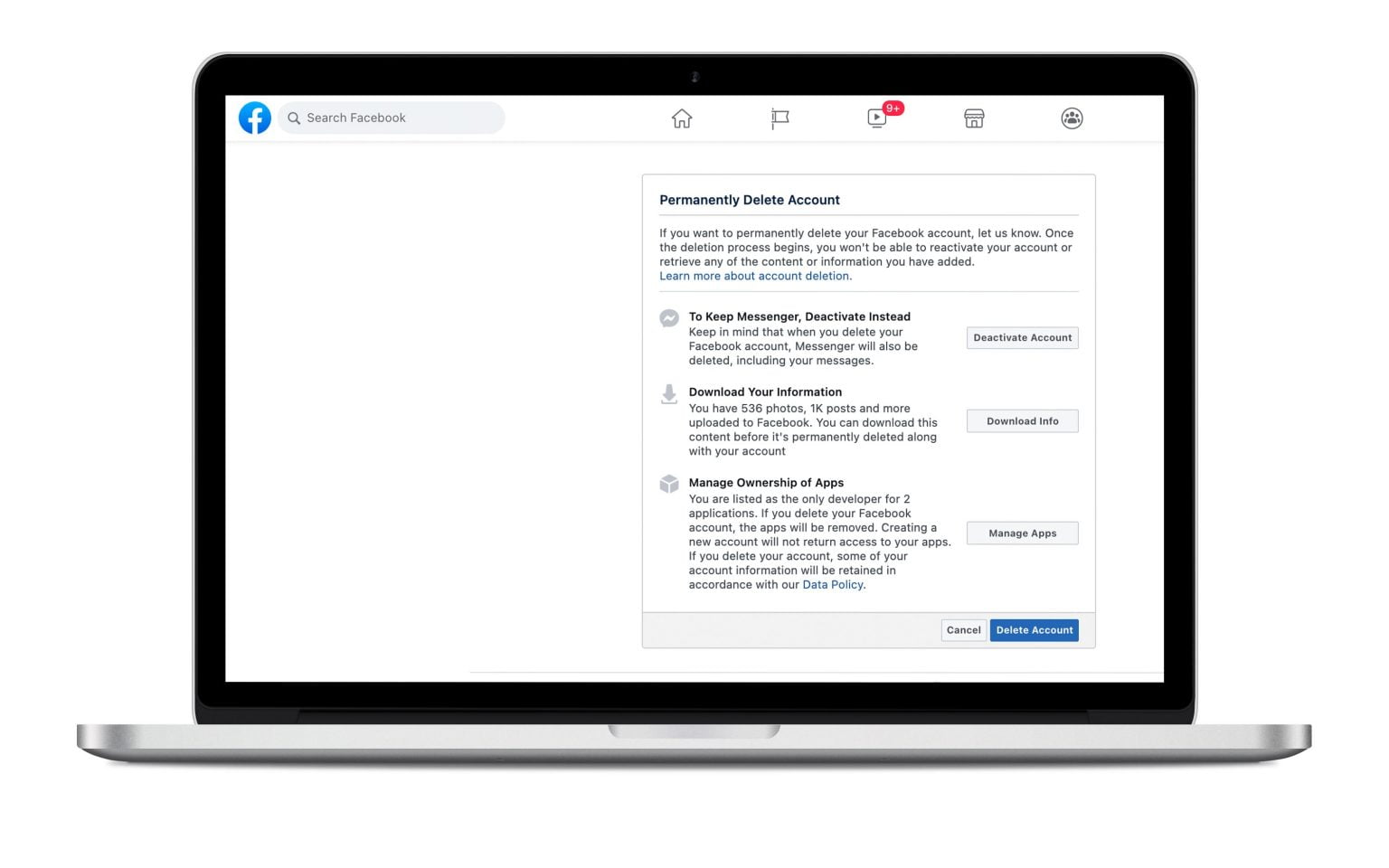 How to delete Facebook account and profile
