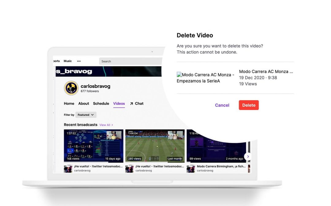 How to delete a stream from Twitch