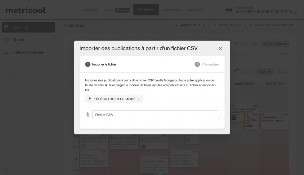 Fichiers CSV : planifiez vos réseaux en les important