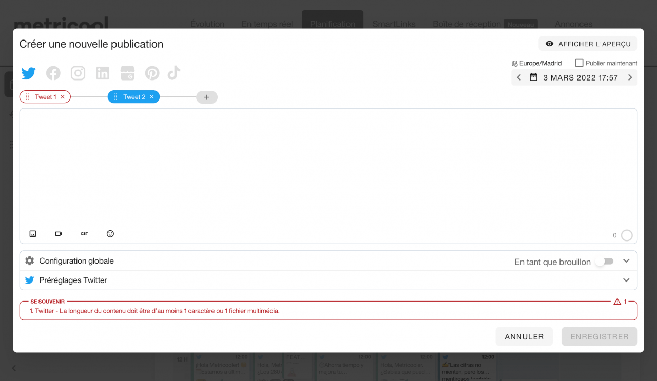 Outils de programmation de Twitter