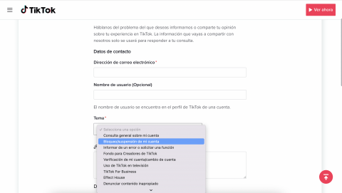 Cómo recuperar una cuenta de TikTok paso a paso