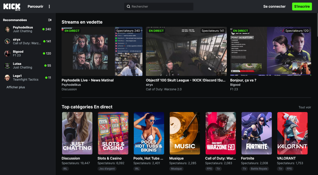 Kick : la plateforme de streaming qui défie Twitch