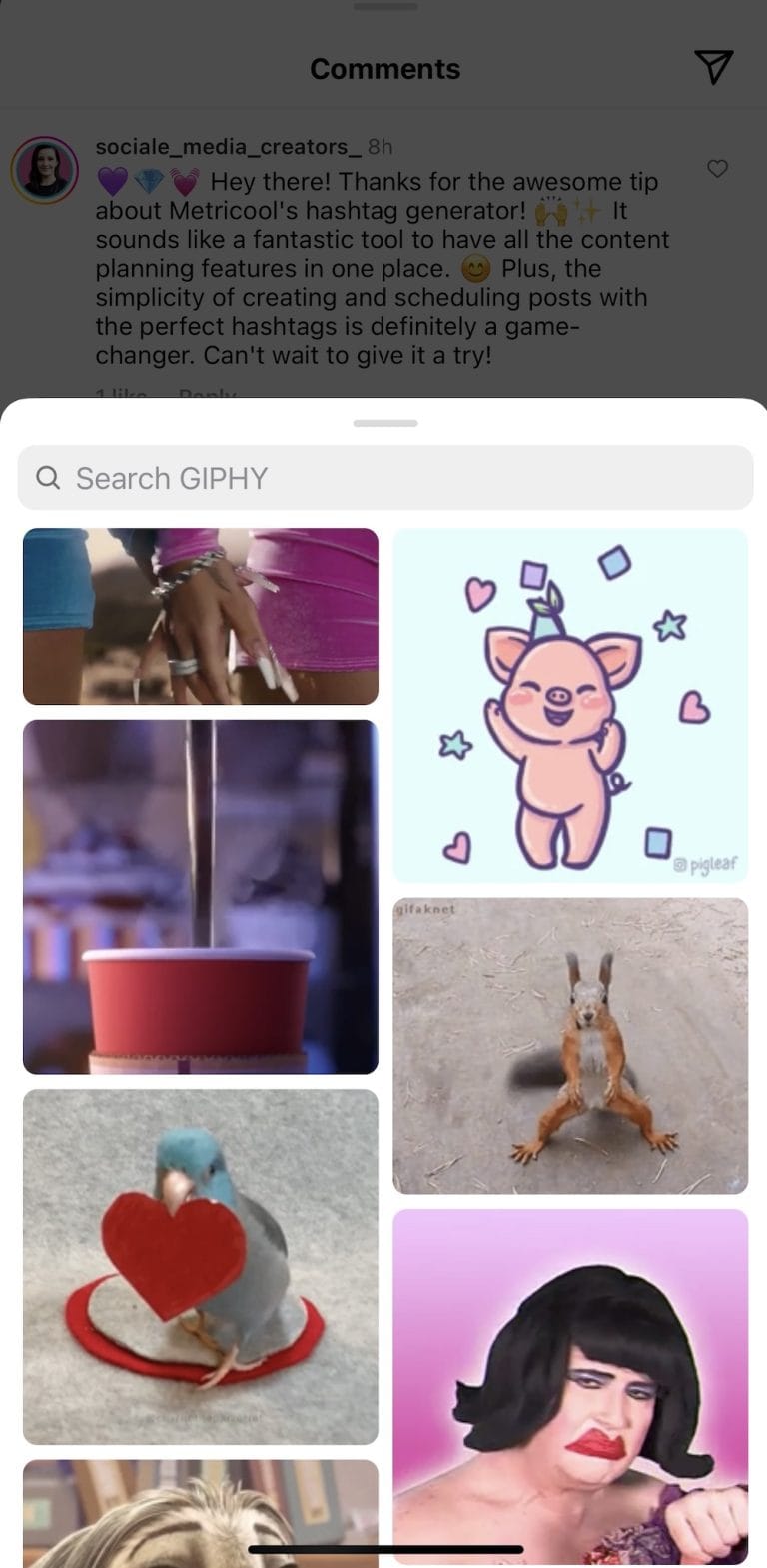 How to Add GIFs in Instagram Comments