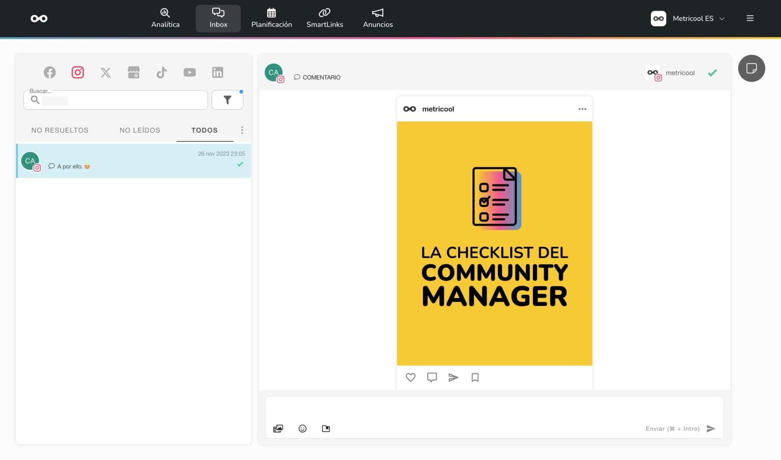 Cómo gestionar mensajes en Redes Sociales con Metricool