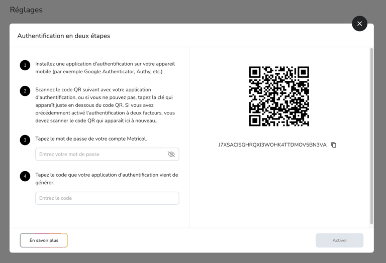 Authentification en deux étapes de Metricool [Tutoriel]