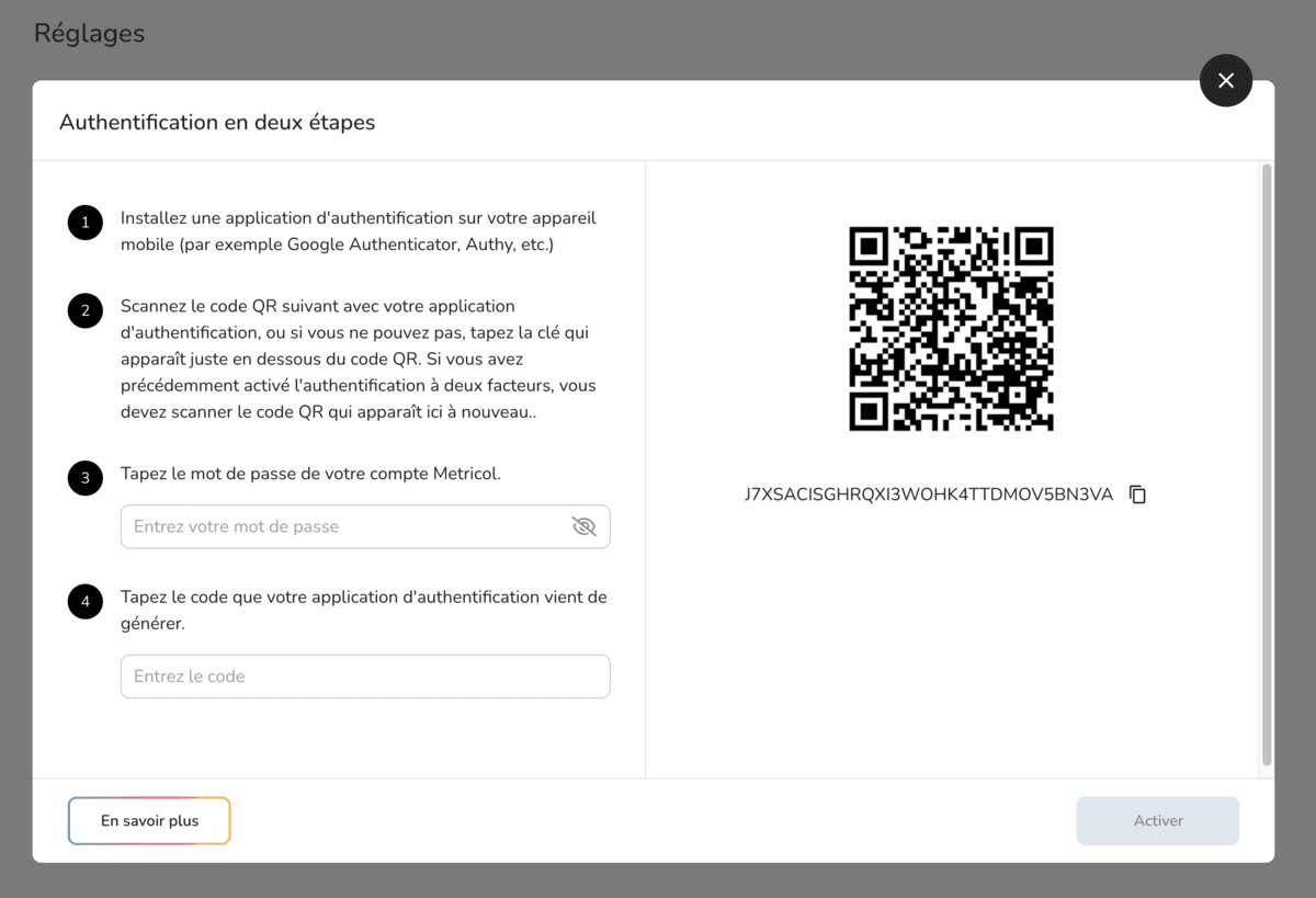 Authentification en deux étapes de Metricool [Tutoriel]