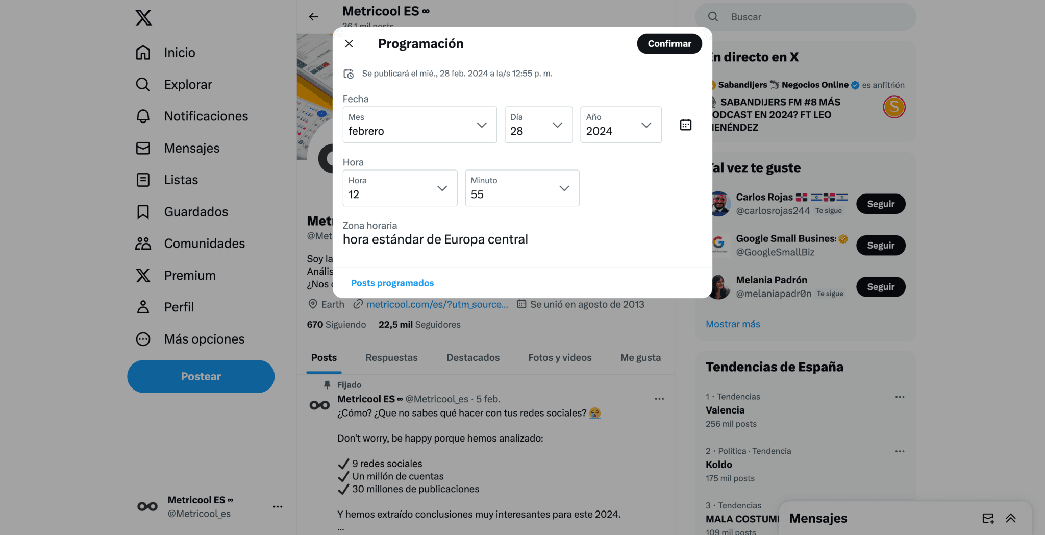 Programar en Twitter: guía para planificar tweets