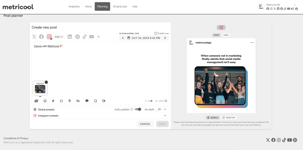 Canva with Metricool [TUTORIAL]