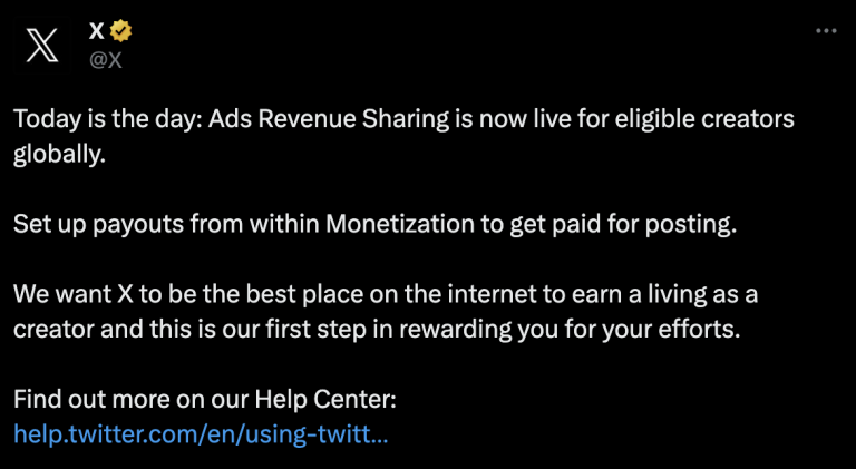 X Creator Ad Revenue Share Program | Metricool