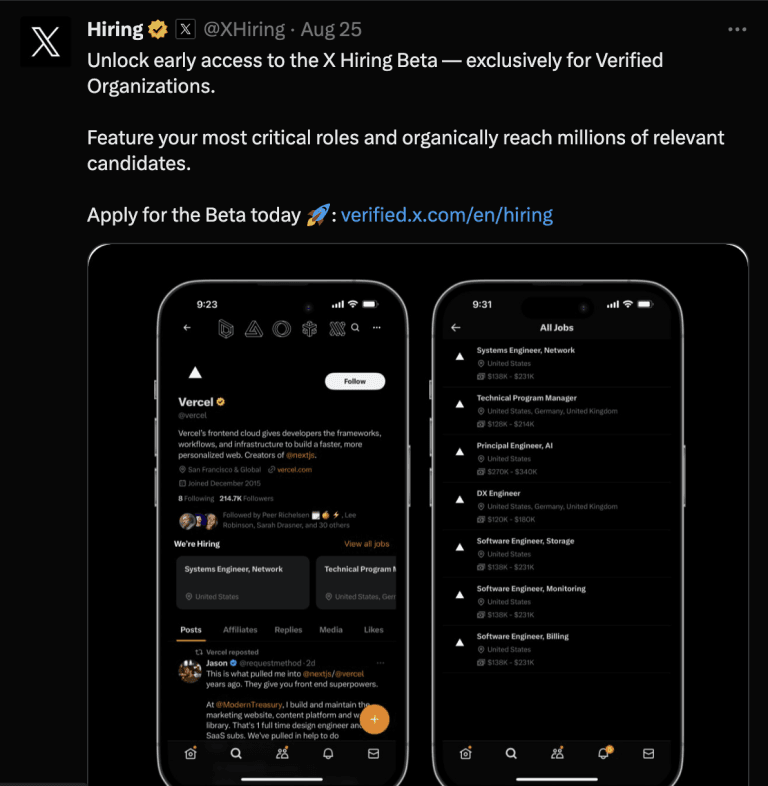 X Hiring: A New Feature to Challenge LinkedIn