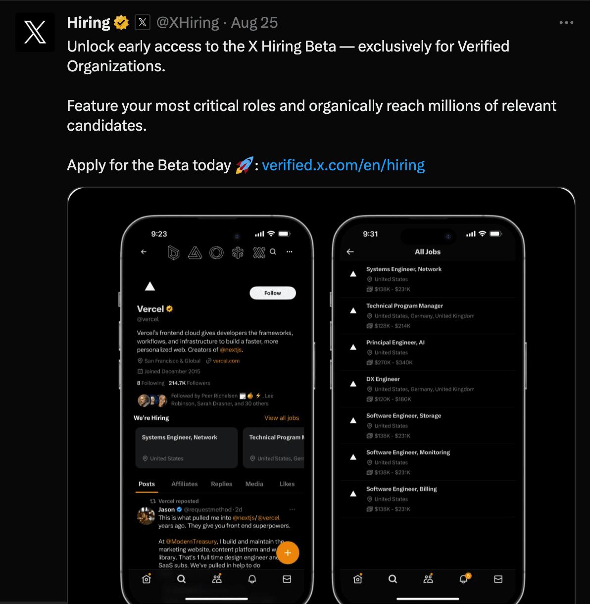 X Hiring: A New Feature to Challenge LinkedIn