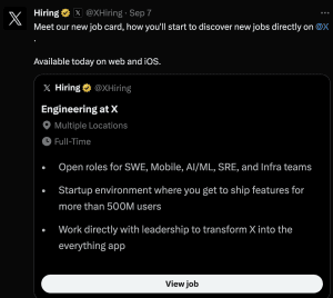 X Hiring: A New Feature to Challenge LinkedIn
