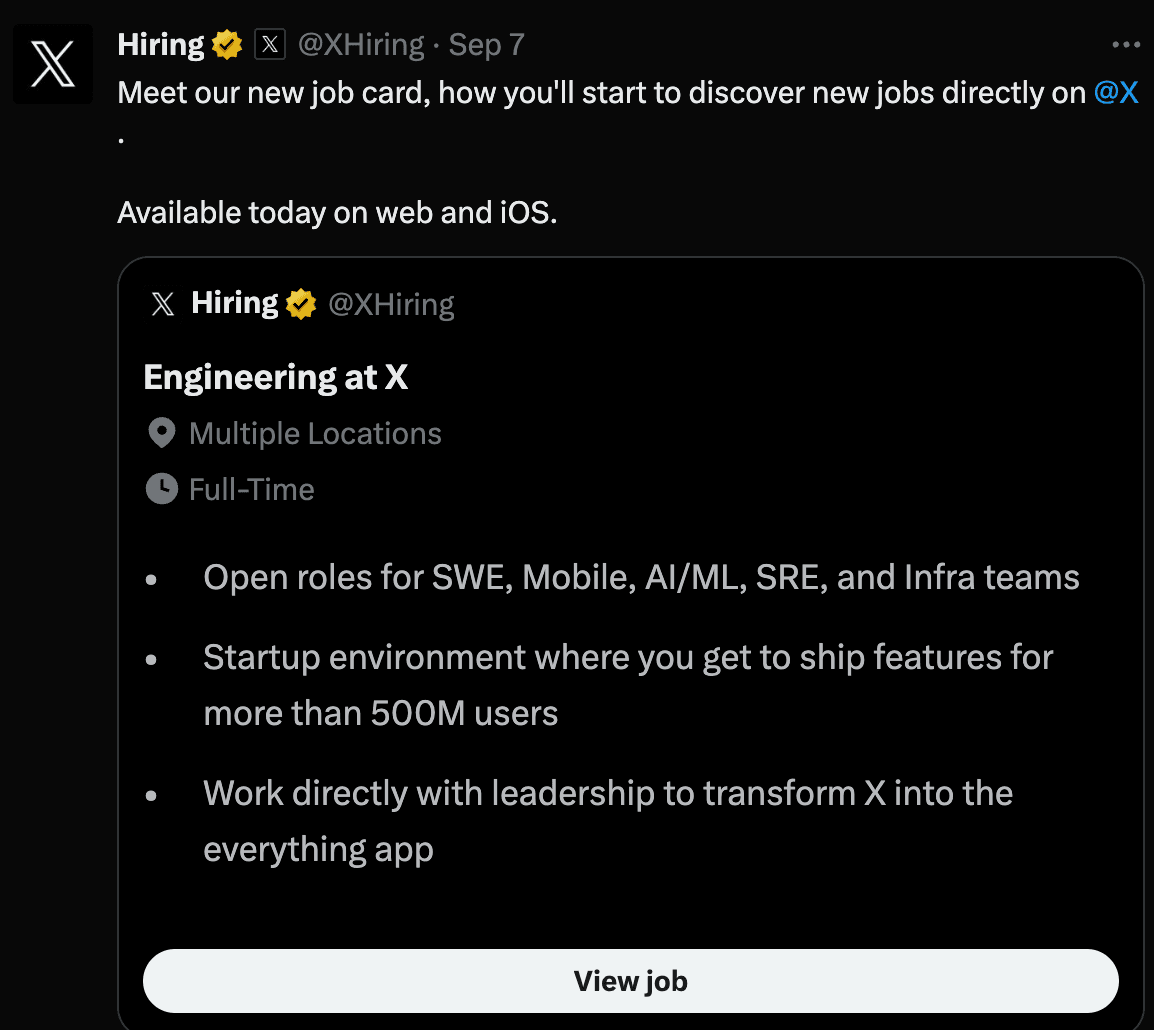X Hiring: A New Feature to Challenge LinkedIn