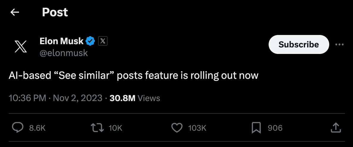 "See Similar Posts" Feature on Twitter