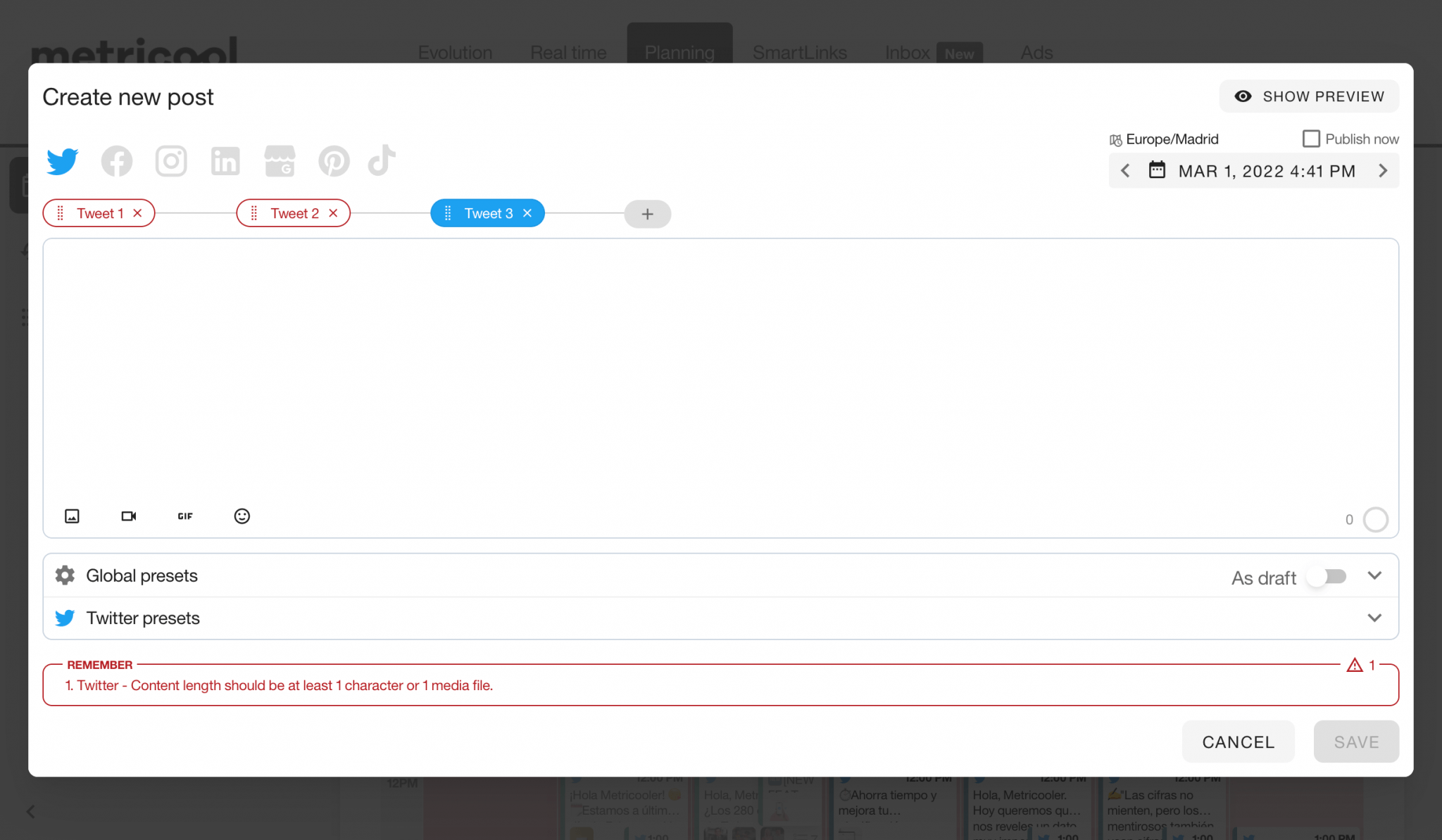 Schedule on Twitter with Metricool [2023 Guide]