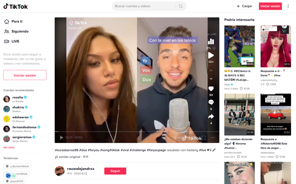 Dúo en TikTok - Graba un video con tu tiktoker favorito