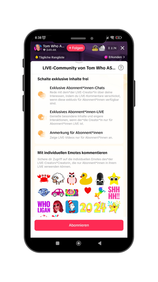 TikTok LIVE Abonnement