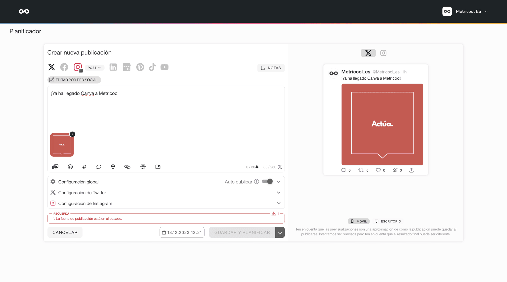 Canva con Metricool [TUTORIAL]