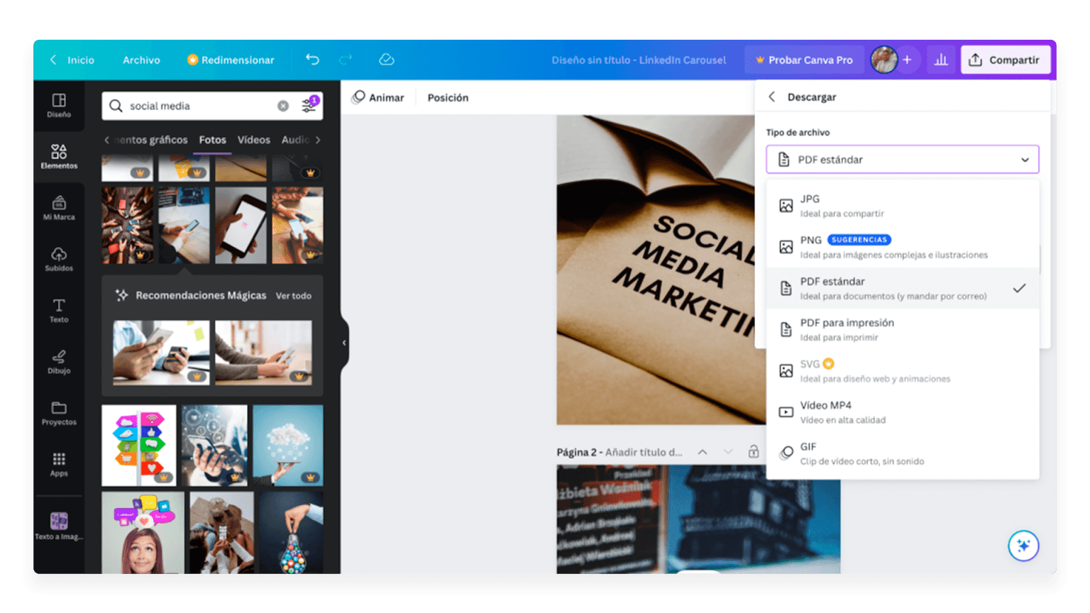 Cómo subir y programar un carrusel en LinkedIn