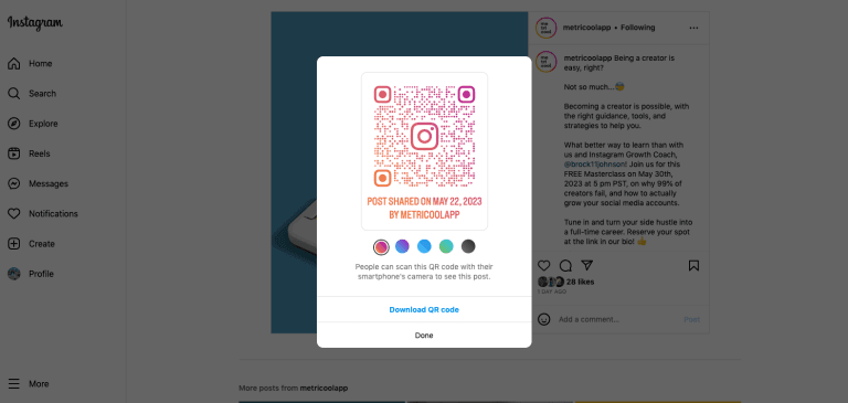 How to create QR Codes on Instagram