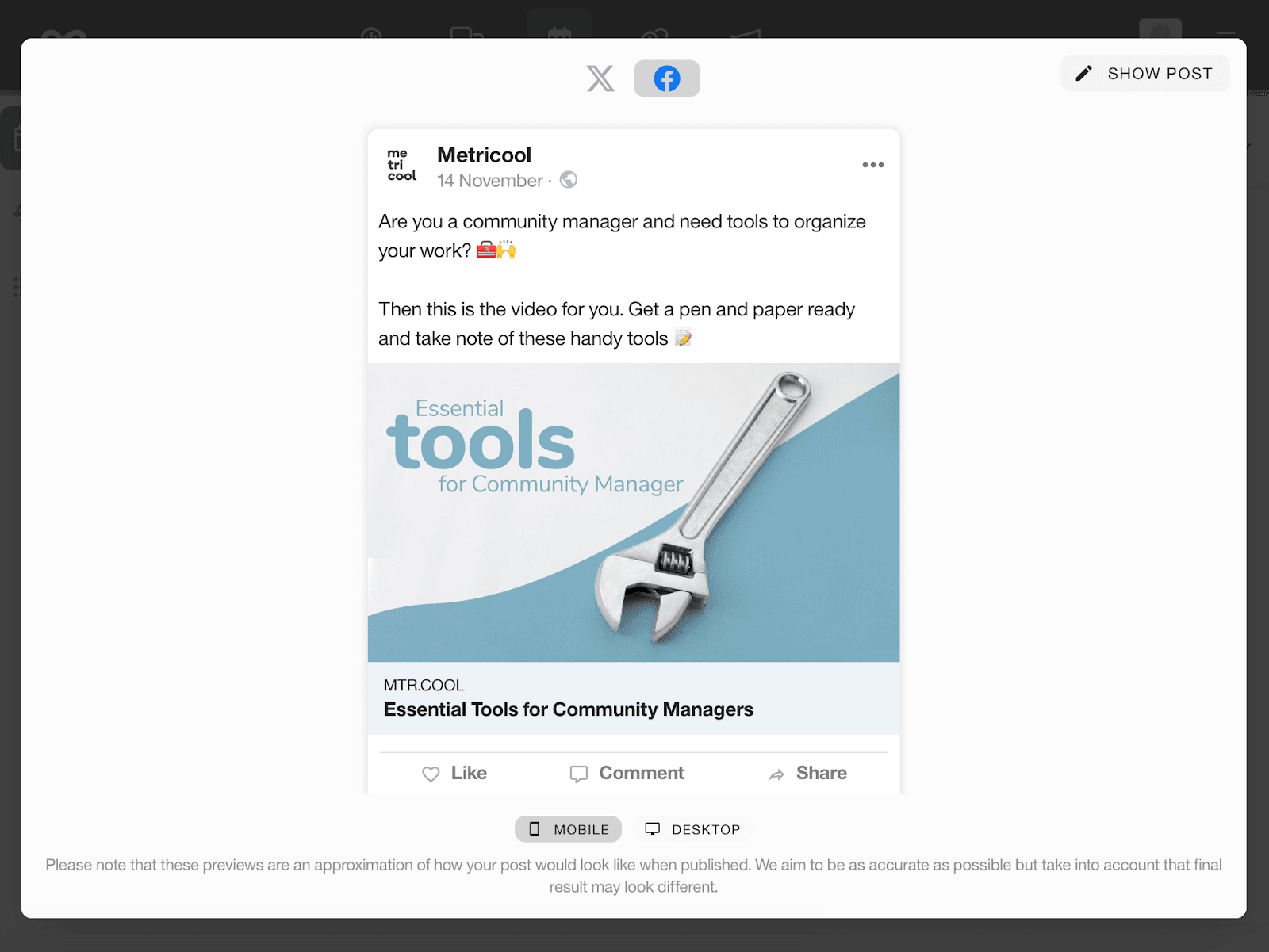 Preview Your Social Media Feed with Metricool