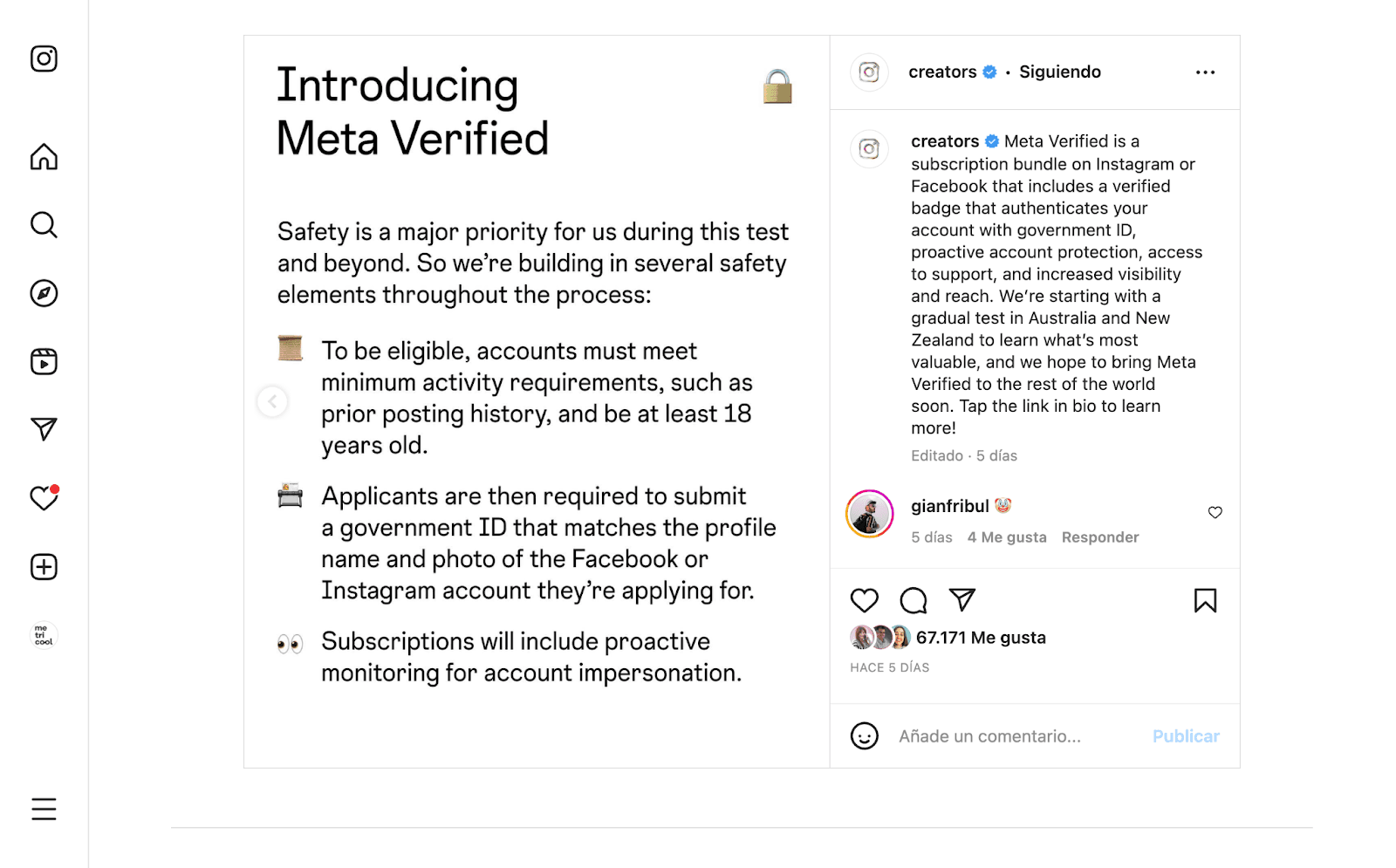Instagram Meta Verified: qué es