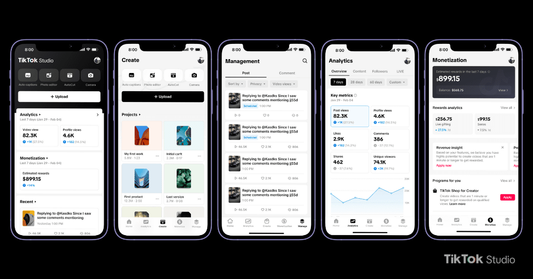 TikTok Studio: A Management Platform for Creators