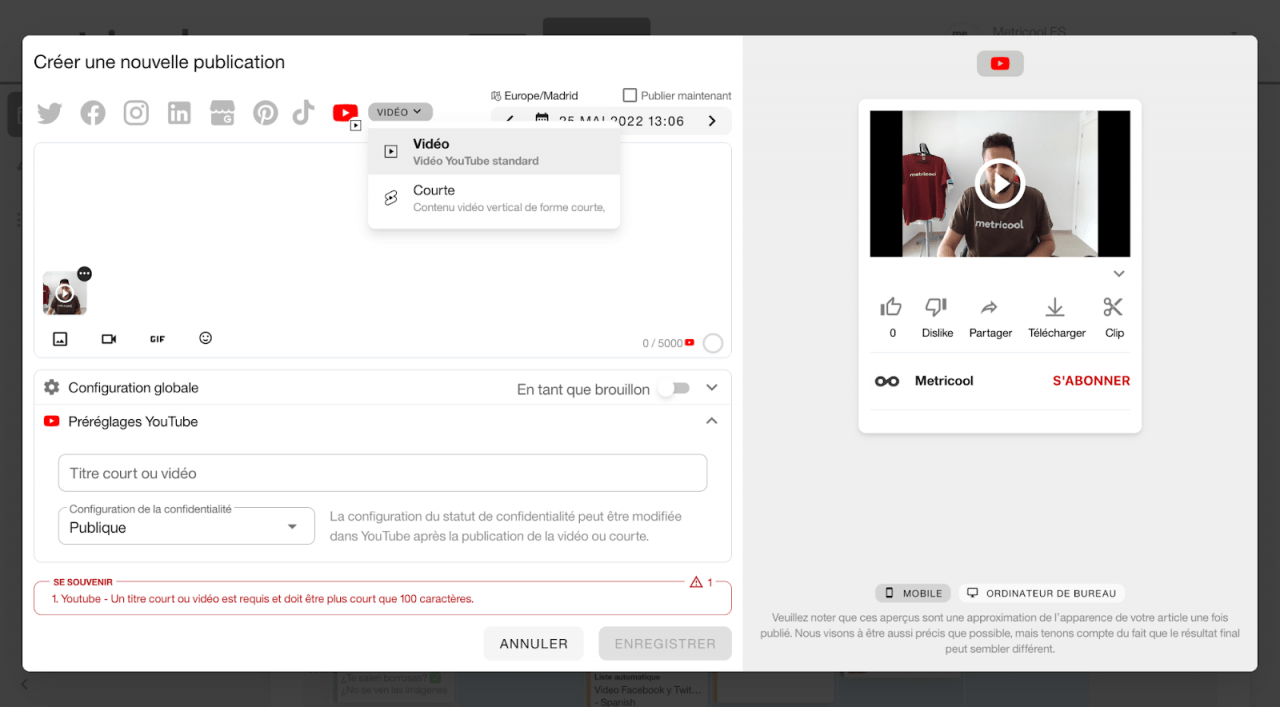Comment programmer une vidéo sur YouTube