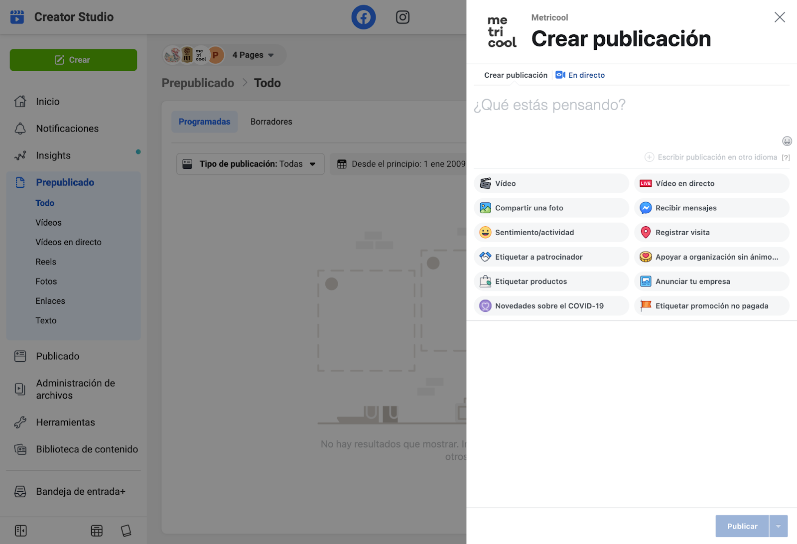 Cómo programar publicaciones en Facebook