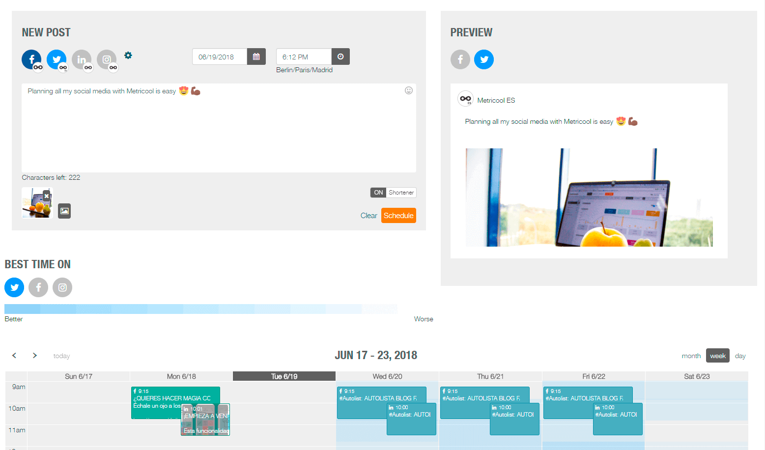 METRICOOL SOCIAL MEDIA PLANNER Program and discover...