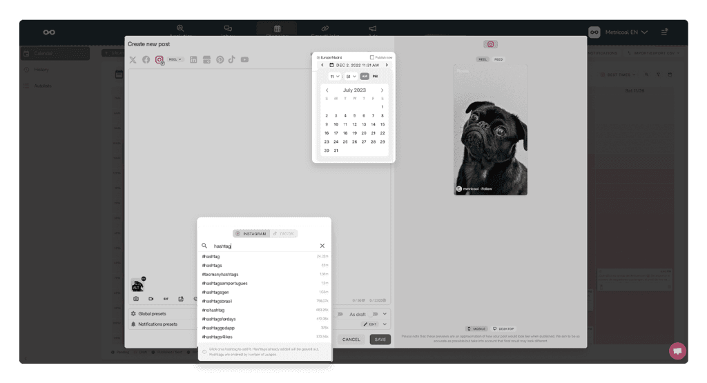 METRICOOL Social Media Management Tool