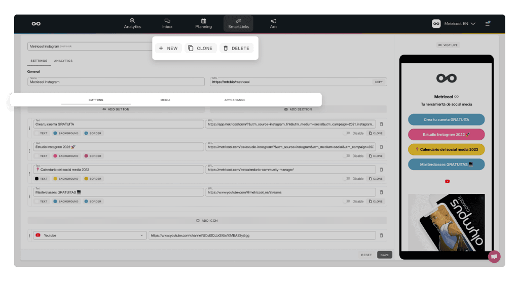 METRICOOL Social Media Management Tool